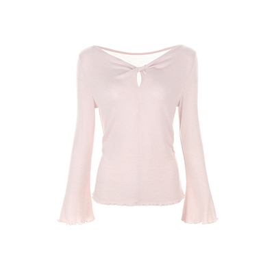 wanatry天丝羊毛纽结微喇袖打底