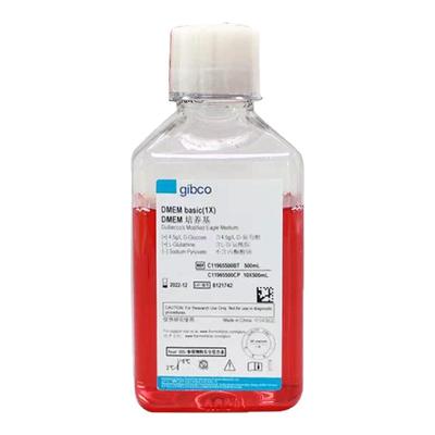 Gibco C11965500BT 国产DMEM高糖培养基 不含丙酮酸钠 HEPES