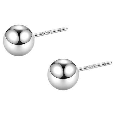 999纯银耳钉男士豆豆耳环