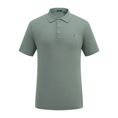 堡尼春夏新品商务翻领挑孔棉混纺短袖T恤休闲净色Polo衫LR245F42B