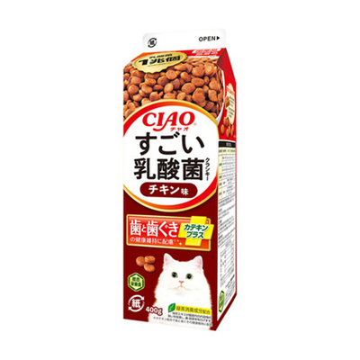 日本CIAO伊纳宝猫粮1万亿乳酸菌饼干牛奶盒洁齿主粮鸡肉三文鱼味
