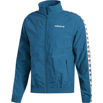 Adidas/阿迪达斯官方正品三叶草新款男蓝白色宽松夹克外套CE4827