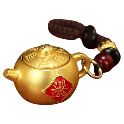 上善若水 十二生肖把把壶福字小茶壶随身把玩小挂件钥匙扣男3157