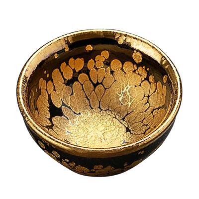 黄金釉建盏茶杯24k入油滴盏建阳