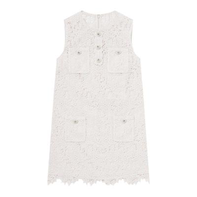 self-portrait无袖蕾丝连衣裙