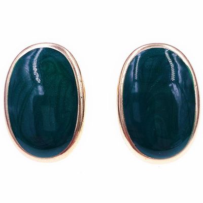 复古绿色赫本风宝石耳坠