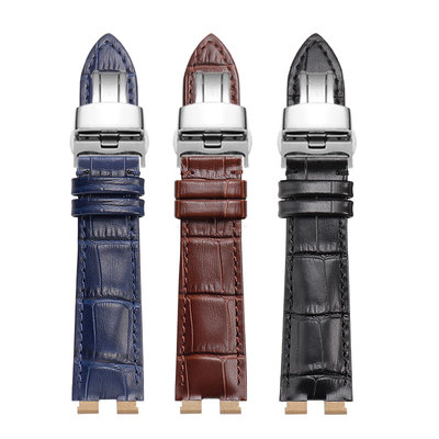 适用于伯爵鳄鱼纹表带G0A31159 Polo真皮手表带金属蝴蝶扣表带男