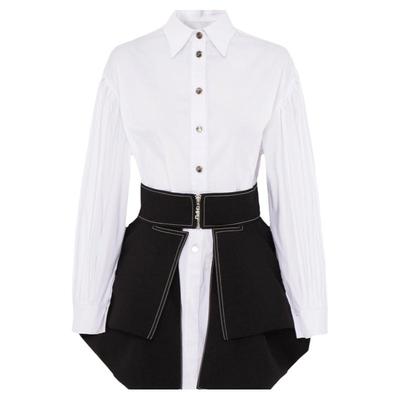 HPLY荷比俪新品女灯笼袖绣花腰封衬衫式连衣裙HYC14750148