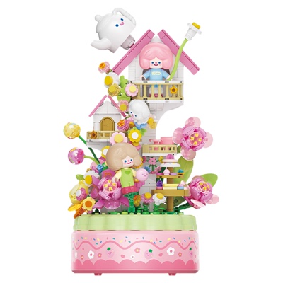 月光社RiCO和FARMER BOB寻找独角兽八音乐盒积木玩具情人节礼物女