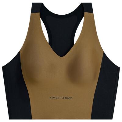 AIMER CHUANG溯源3内衣女V领软棉托乳贴撞色打底背心CA721371