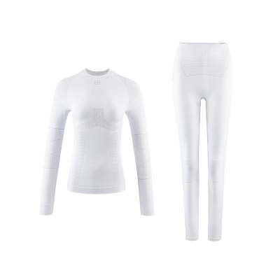 VECVEC儿童滑雪速干衣套装女童保暖高弹长袖内搭户外双板运动排汗