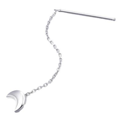 周生生铂金月亮耳线单边