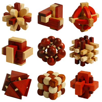 孔明锁鲁班锁全套智力解环木制