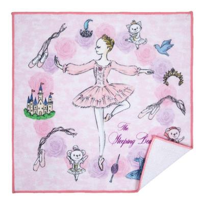 日本那须藤NASTEX芭蕾舞水壶袋纯棉印花卡通柔软外贸小方童毛浴巾