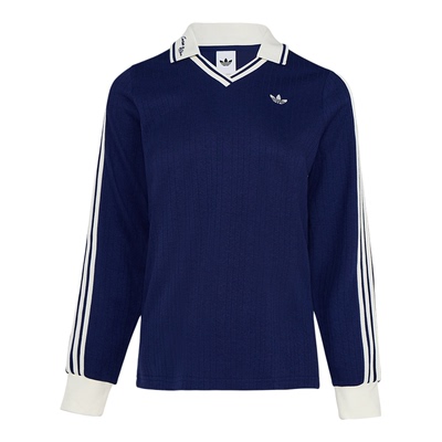 Adidas/阿迪达斯正品三叶草女士针织宽松时尚长袖POLO衫KY5732