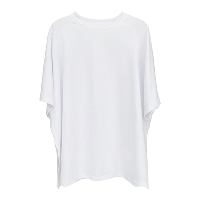 纯白色棉质基础开叉百搭短袖t恤