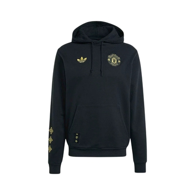 阿迪达斯曼联中国结新年款连帽套头衫2026春男足球卫衣 JM5565