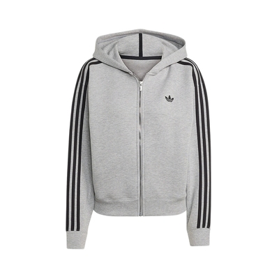 adidas阿迪达斯三叶草新款女运动宽松拉链连帽夹克外套JY2620