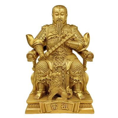 雷祖天尊神像黄铜家用装饰铜摆件