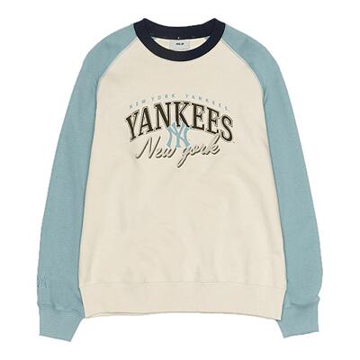 MLB官方 男女情侣时尚复古撞色插肩袖运动套头卫衣春夏MTV11