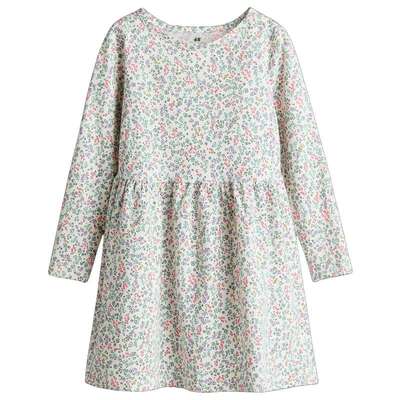 HM童装儿童女童裙子春季森系田园风印花圆领连衣裙保暖1245392