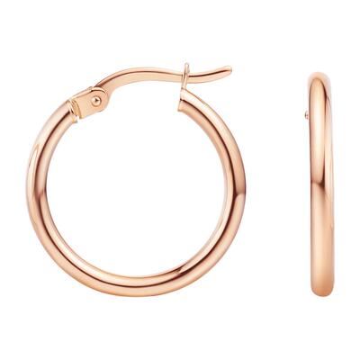 WithLove玫瑰18K金光面素金耳环