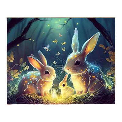 新款兔子钻石画带框满钻客