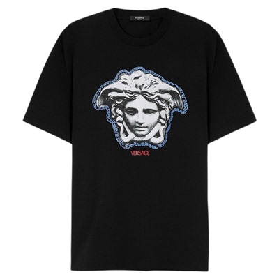 【新品】VERSACE/范思哲 男士印花棉质平纹针织常规版T恤
