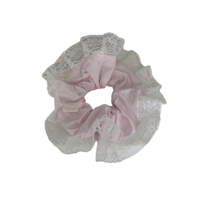 Bellar复古少女蕾丝淡粉发圈