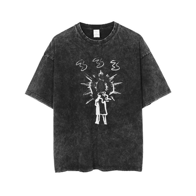 bladee 333说唱美式复古休闲短袖bf男女情侣T恤纯棉tee原创tshirt_虎窝淘