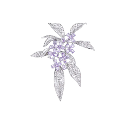 奢华气质紫色桂花胸针女