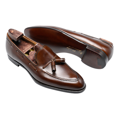 英国George Cleverley手工皮鞋固特异流苏乐福鞋男Tassels loafer