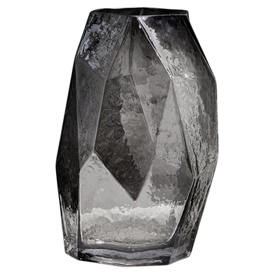 现代简约北欧几何银色陶瓷花瓶样板间轻奢摆件创意家居软装饰品