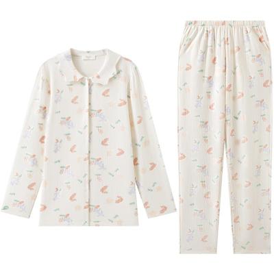 曼妮芬芬女士翻领睡衣家居套装