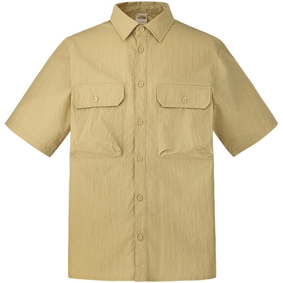 北面男防风工装短袖衬衫