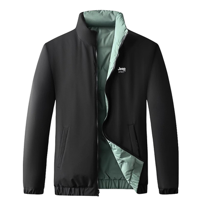 吉普冬季厚款保暖双面穿羽绒服男