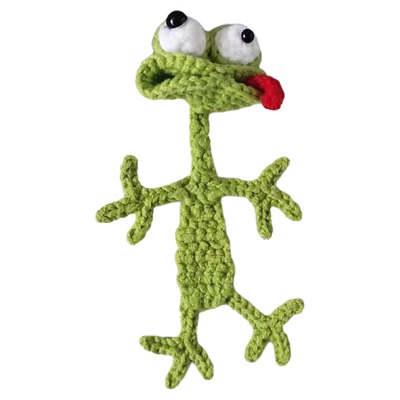 rlk毛线手工编织摆烂蛙书签diy