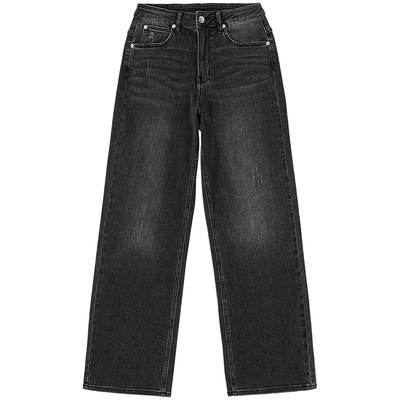 【张凌赫代言】Lee商场同款25冬新428懒懒裤高腰直脚黑灰女牛仔裤