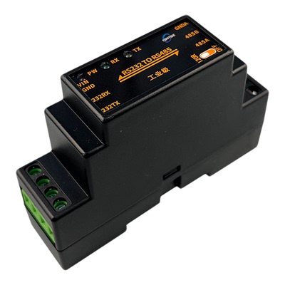 导轨隔离型RS232转RS485 双向互转串口转换器 有源RS485转RS232