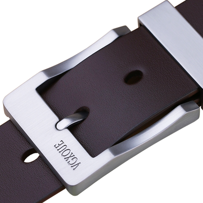 VGXOUE头层牛皮腰带男休闲针扣潮