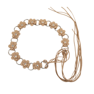 波西米亚棕色编织腰链女