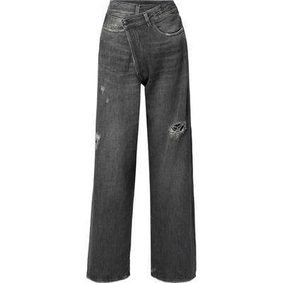 【折扣】R13 女不对称仿旧牛仔裤