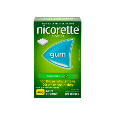 力克雷Nicorette尼古丁戒烟药薄荷味咀嚼nrt口香糖4mg*105片*2盒