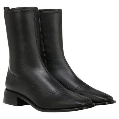 SAM EDELMAN山姆爱德曼冬粗跟方头红色瘦瘦靴拉链短靴女TIERNEY