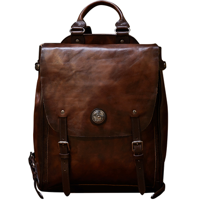 汉名仕高级感小众头层牛皮双肩包