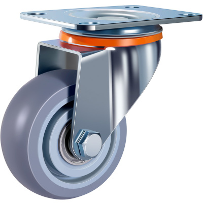 静音橡胶脚轮双轴承万向轮手拉车