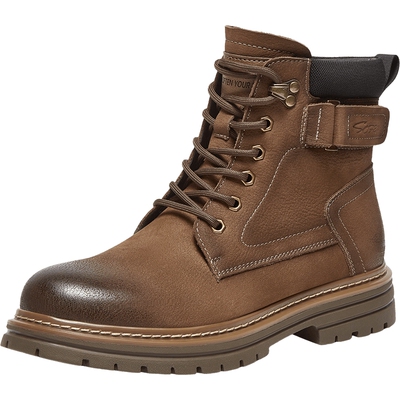 百思图冬季商场同款加绒保暖户外运动马丁靴粗跟男短靴AEF01DD4