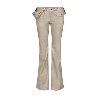 SCULPTORNATTY同款西部牛仔风修身直筒裤女士牛仔长裤可拆卸口袋