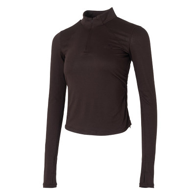 阿迪达斯女子半拉链修身长袖T恤