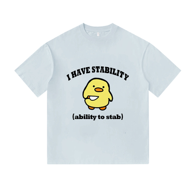 情绪稳定动手能力强美式I Have Stabilit宽松短袖t恤纯棉衣服男女